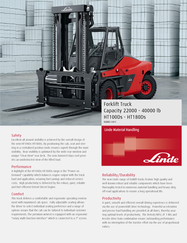 Linde Series 1411 Spec Sheet – lindemh