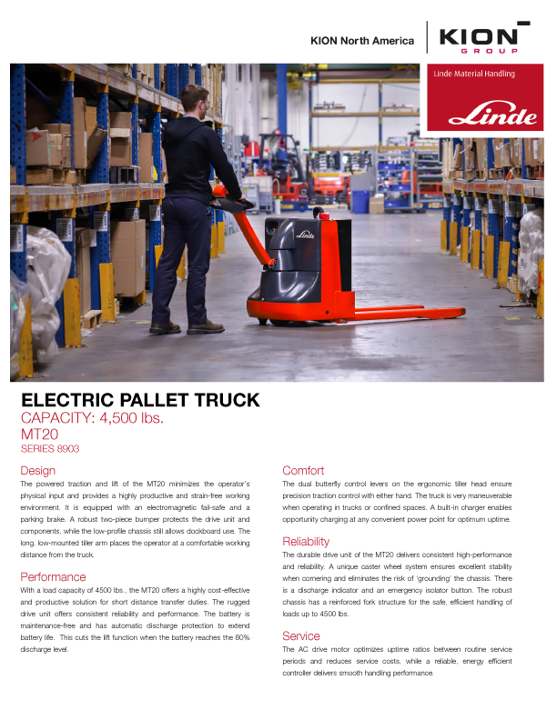 Linde Series 8903 Spec Sheet – lindemh
