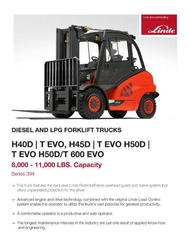Linde Series 394 Spec Sheet – lindemh